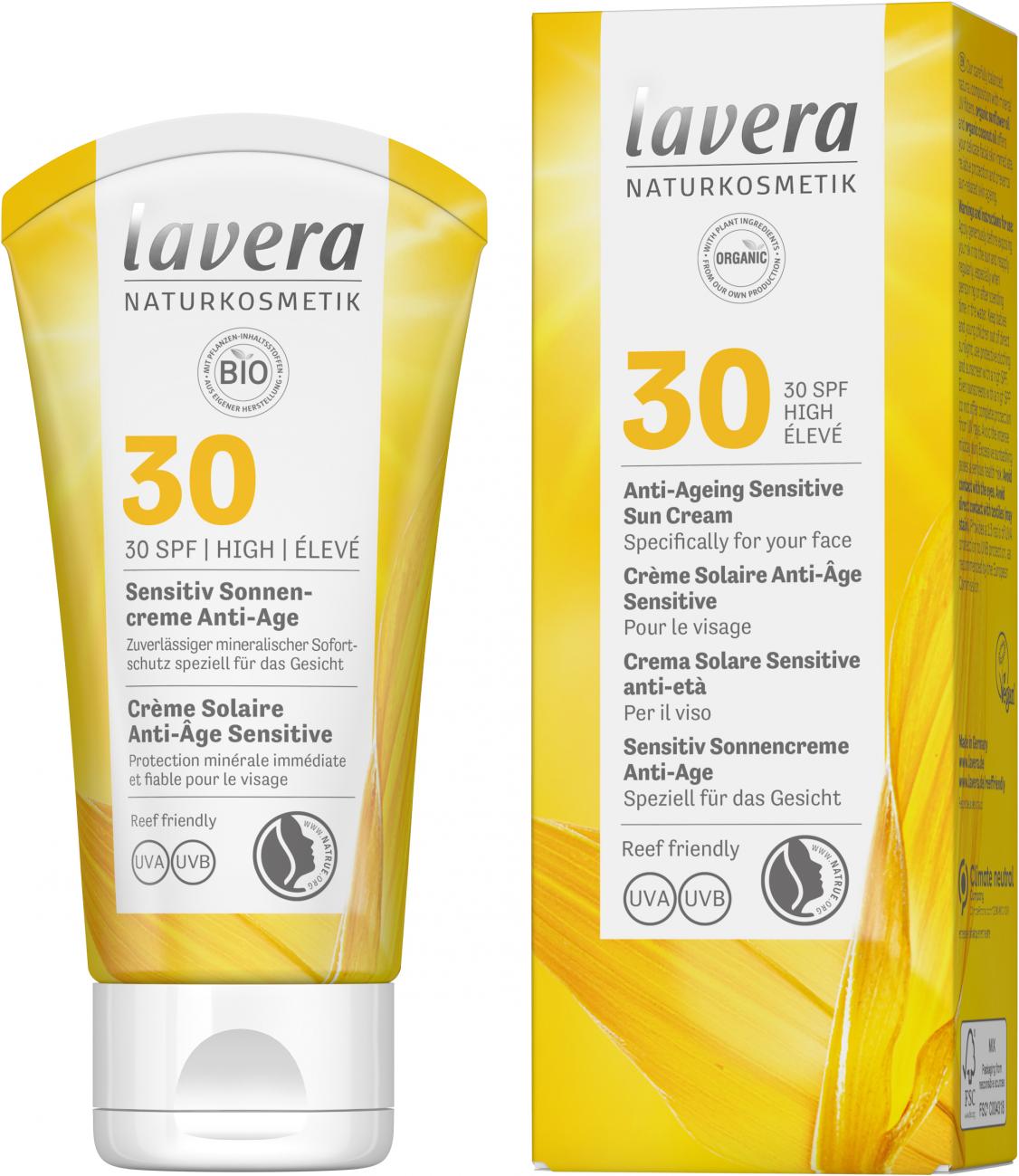 Lavera 30SPF Anti-Ageing Sensitive Sun Cream 50ml – Nature's Balance